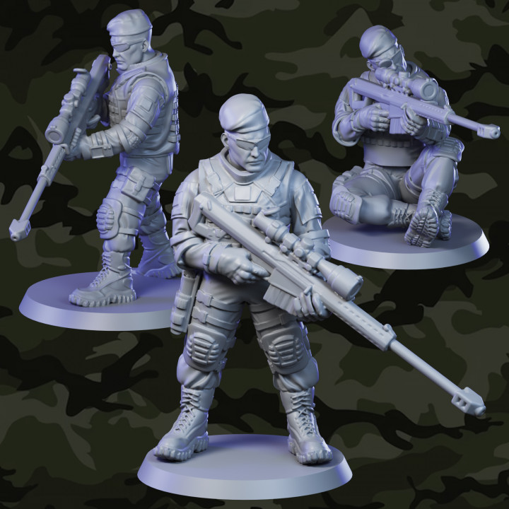 3D Printable Male Barret squad by Sergeant Hammer