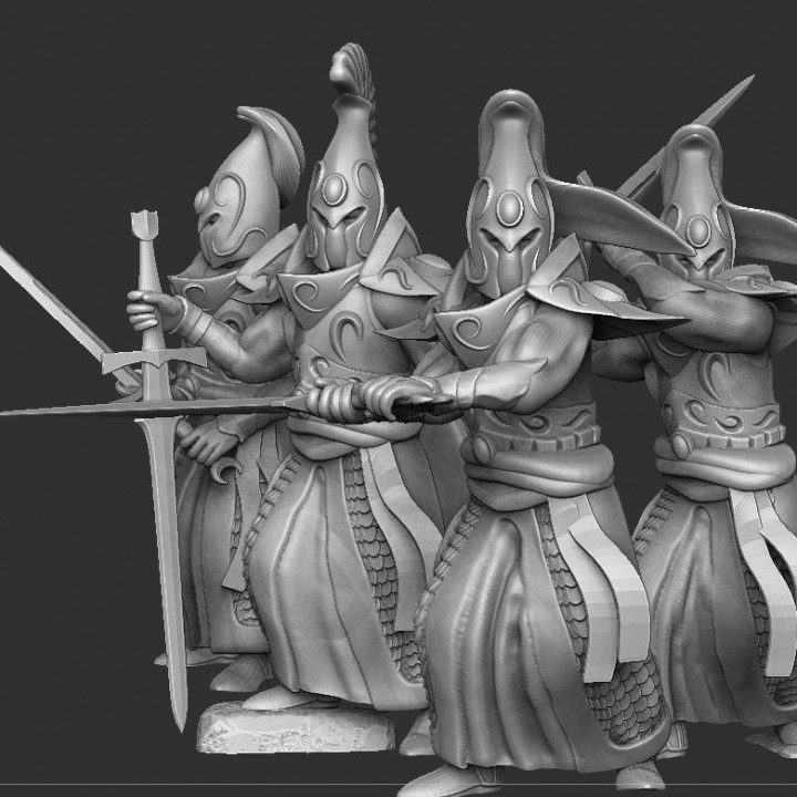 3D Printable Swordmasters of the White Towers by BomberShrimp