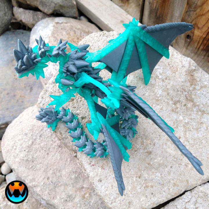 3D Printable Armored Spike Dragon by Cinderwing3D