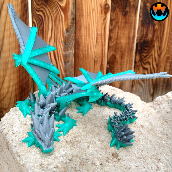 3D Printable Armored Spike Dragon by Cinderwing3D