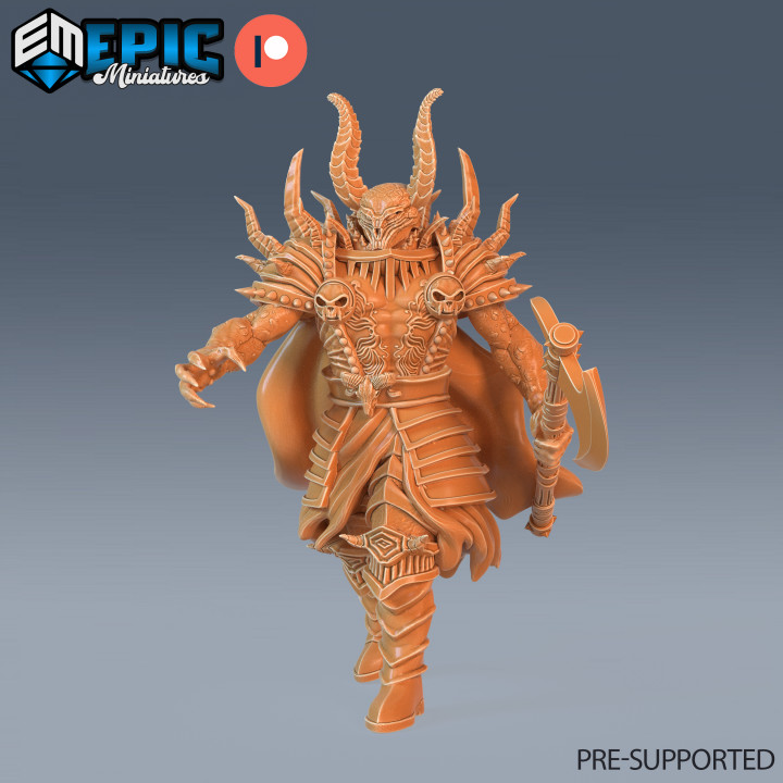 3D Printable Devil Warlord & Cerberus Set / Hell General & Three Headed ...