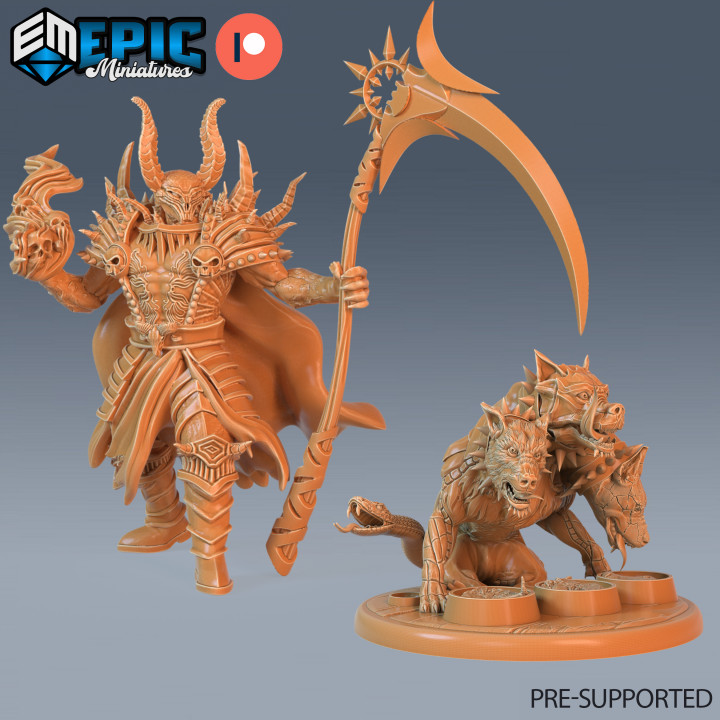 3D Printable Devil Warlord & Cerberus Team C / Hell General & Three ...