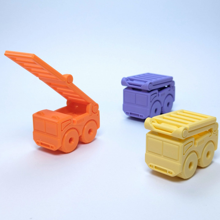 3D Printable Flippy Ladder Firetruck by Clockspring