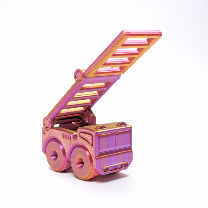 3D Printable Flippy Ladder Firetruck by Clockspring