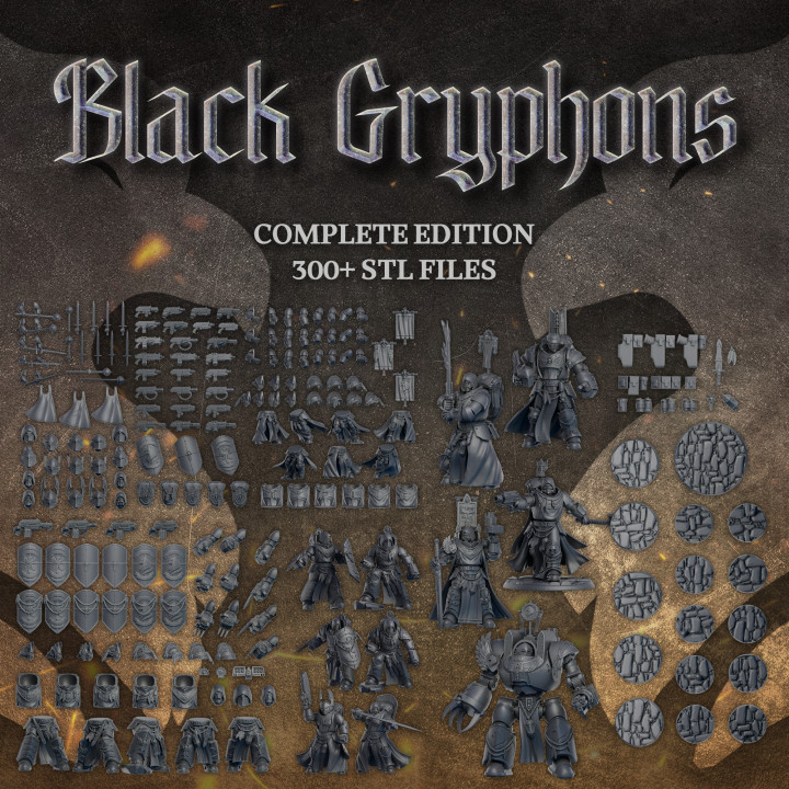 3D Printable Black Gryphons COMPLETE EDITION by dakkadakka.store