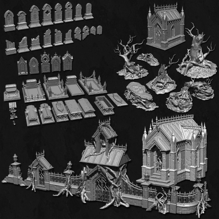 3D Printable Stormcrow Cemetery Bundle by Stormcrow Scenery
