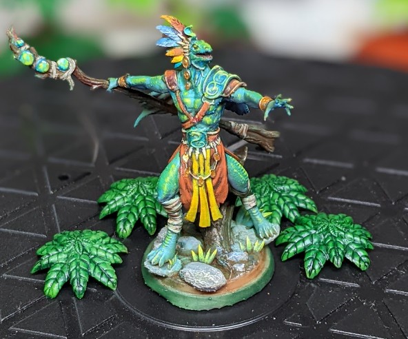 3D Printable Lizardfolk Sorcerer 32mm and 75mm pre-supported by White ...