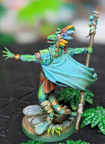 3D Printable Lizardfolk Sorcerer 32mm and 75mm pre-supported by White ...