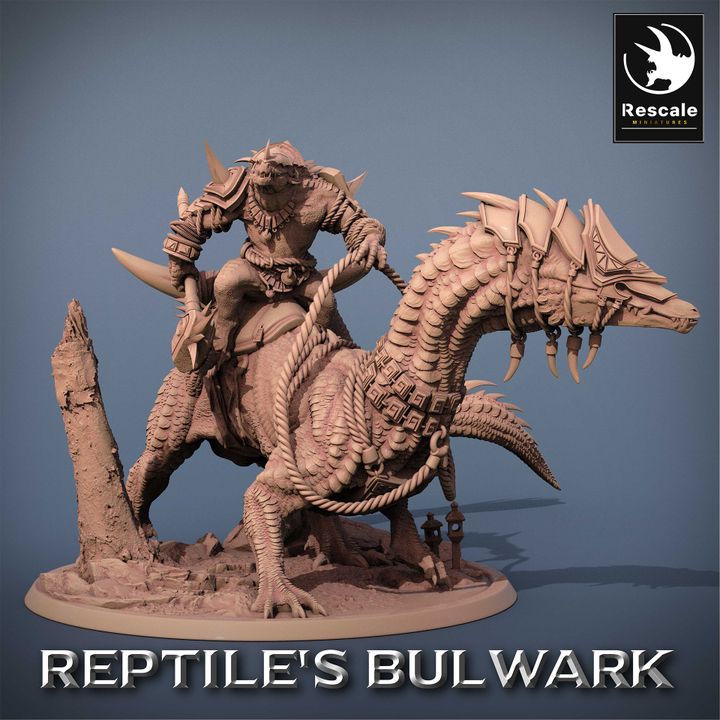 3D Printable Lizardmen Mount 01 Standing by Rescale Miniatures