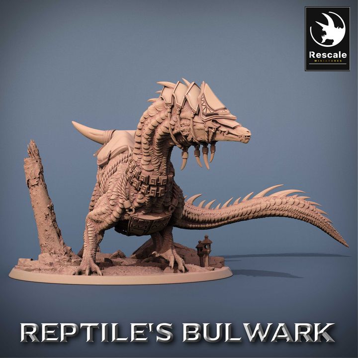 3D Printable Lizardmen Mount 01 Standing by Rescale Miniatures