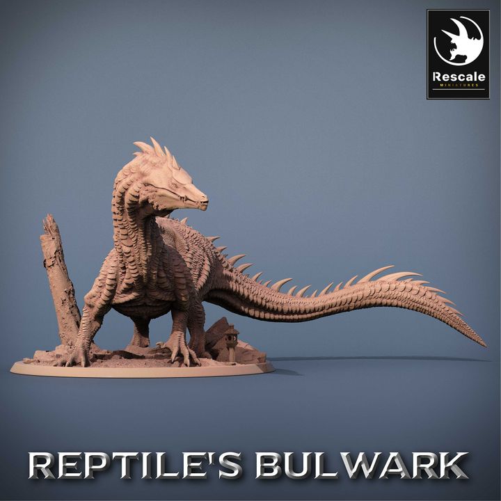 3D Printable Lizardmen Mount 01 Standing by Rescale Miniatures