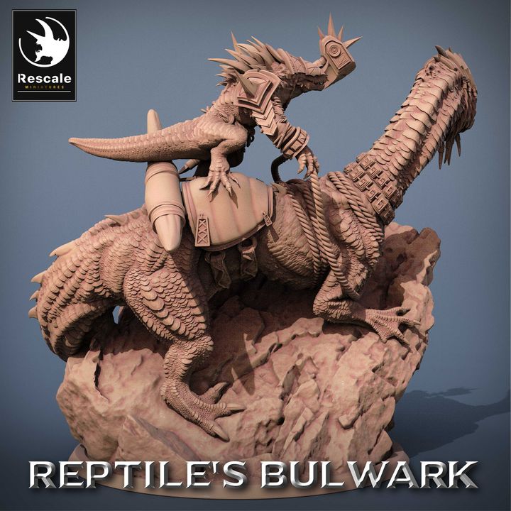 3D Printable Lizardmen Mount 04 Climbing by Rescale Miniatures