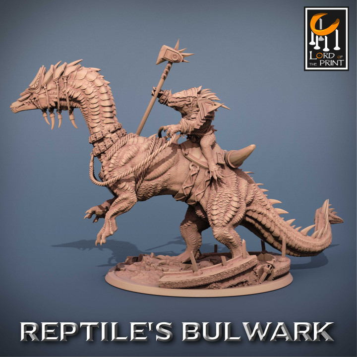 3D Printable Lizardmen Mount 05 Rear Up by Rescale Miniatures