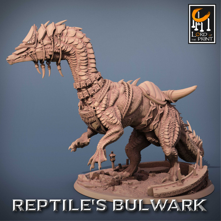 3D Printable Lizardmen Mount 05 Rear Up by Rescale Miniatures