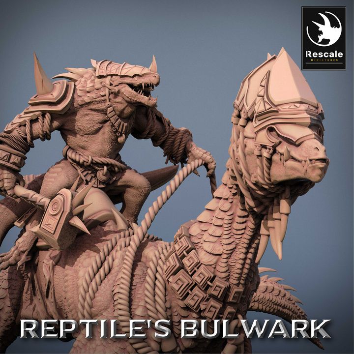 3D Printable Lizardmen Mount 02 Standing by Rescale Miniatures