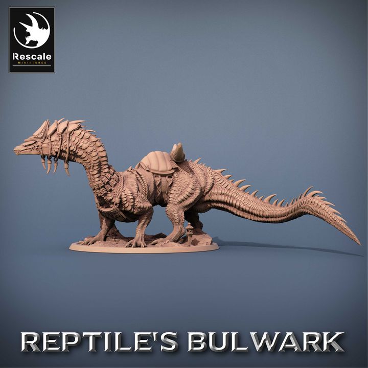 3D Printable Lizardmen Mount 02 Standing by Rescale Miniatures