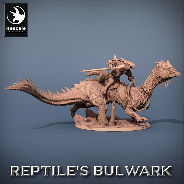3D Printable Lizardmen Mount 08 Running by Rescale Miniatures