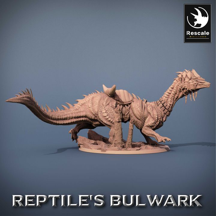 3D Printable Lizardmen Mount 08 Running by Rescale Miniatures