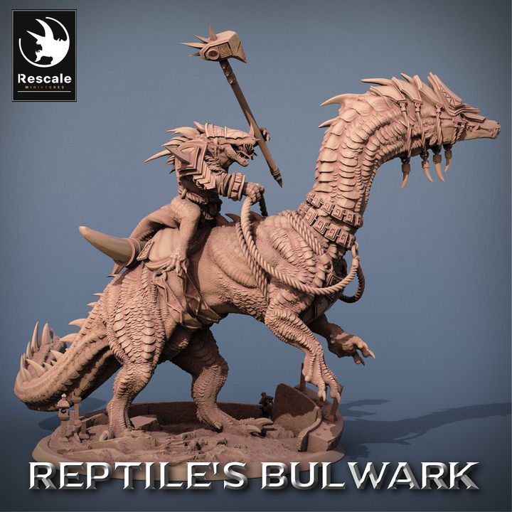 3D Printable Lizardmen Mount 06 Rear Up by Rescale Miniatures