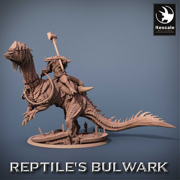 3D Printable Lizardmen Mount 06 Rear Up by Rescale Miniatures