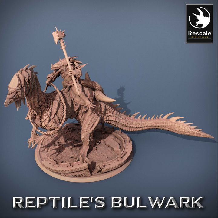 3D Printable Lizardmen Mount 06 Rear Up by Rescale Miniatures