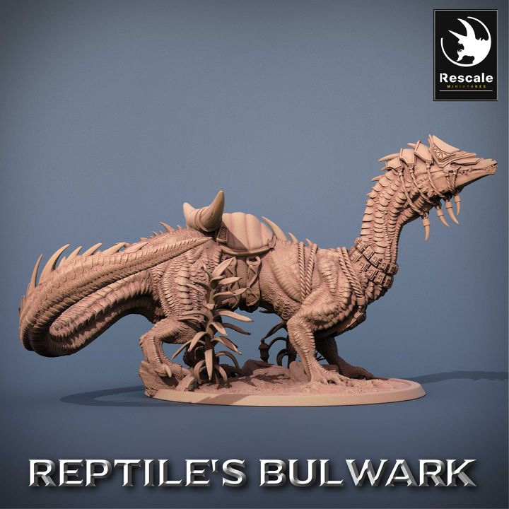 3D Printable Lizardmen Mount 09 Searching by Rescale Miniatures