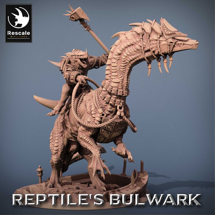 3D Printable Pack Lizardmen Mount by Rescale Miniatures