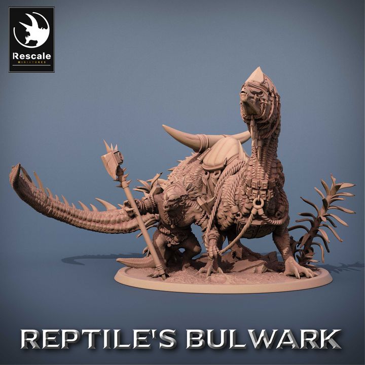 3D Printable Pack Lizardmen Mount by Rescale Miniatures