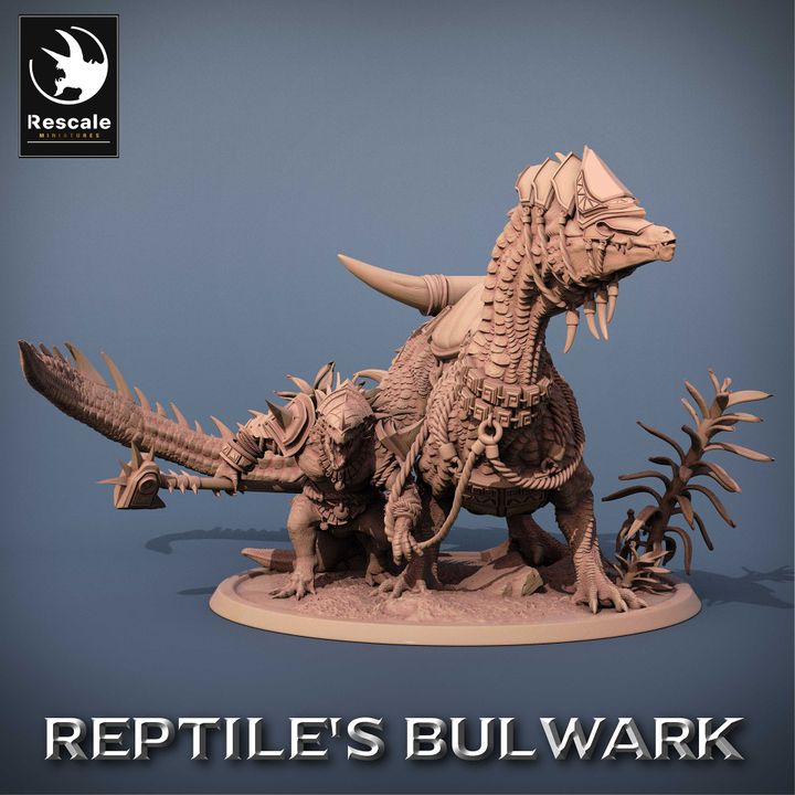 3D Printable Pack Lizardmen Mount by Rescale Miniatures