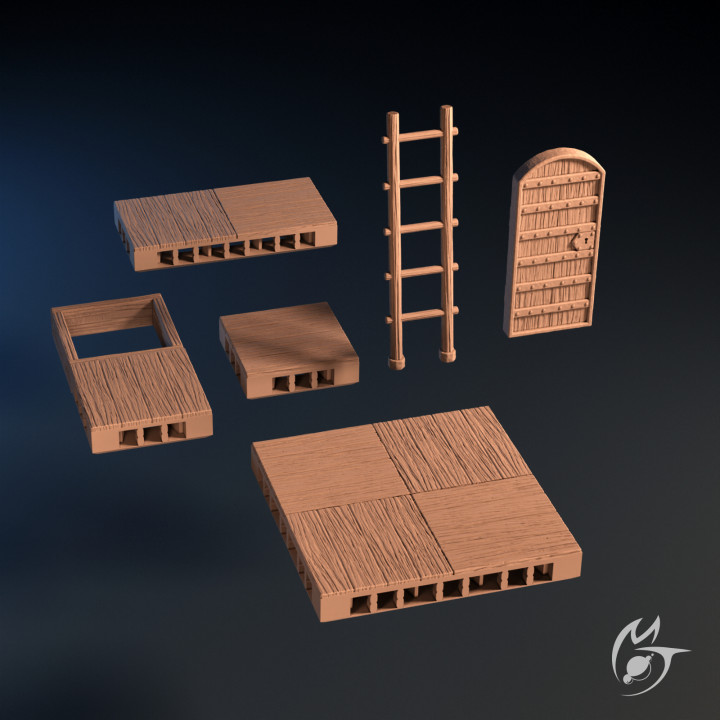 3D Printable Outpost - fantasy buildings stone OpenLOCK tiles by Making ...