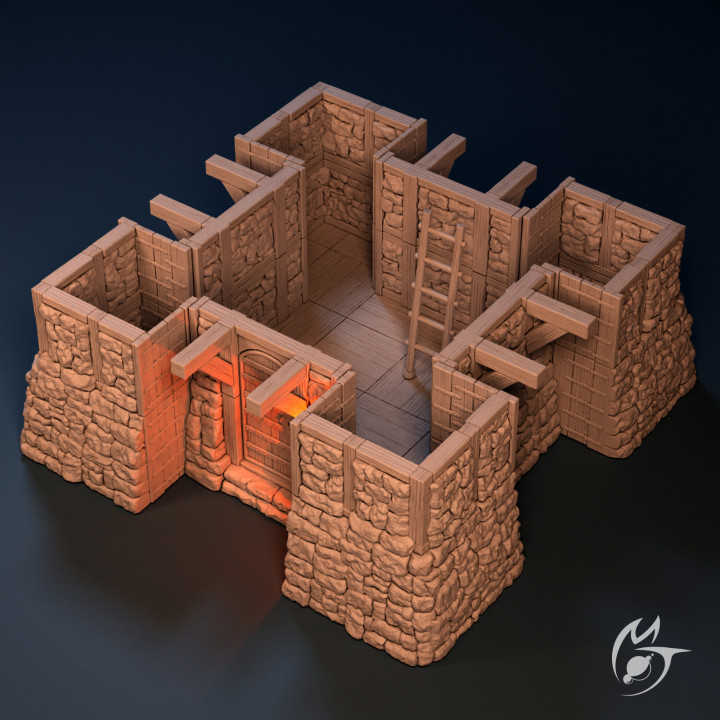 3D Printable Outpost - fantasy buildings stone OpenLOCK tiles by Making ...