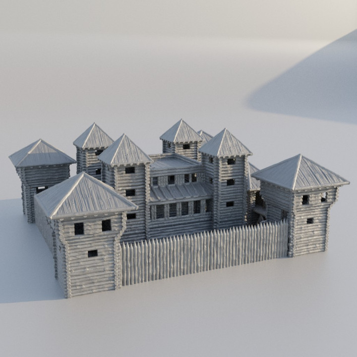 3D Printable Small Wooden Fort - Tabletop Terrain - 28 MM by MiniatureLand