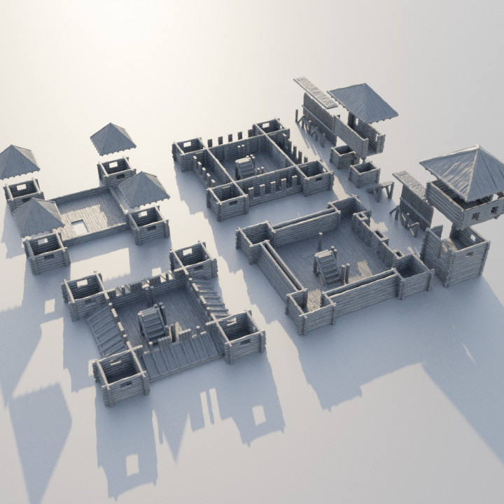 3D Printable Small Wooden Fort - Tabletop Terrain - 28 MM by MiniatureLand