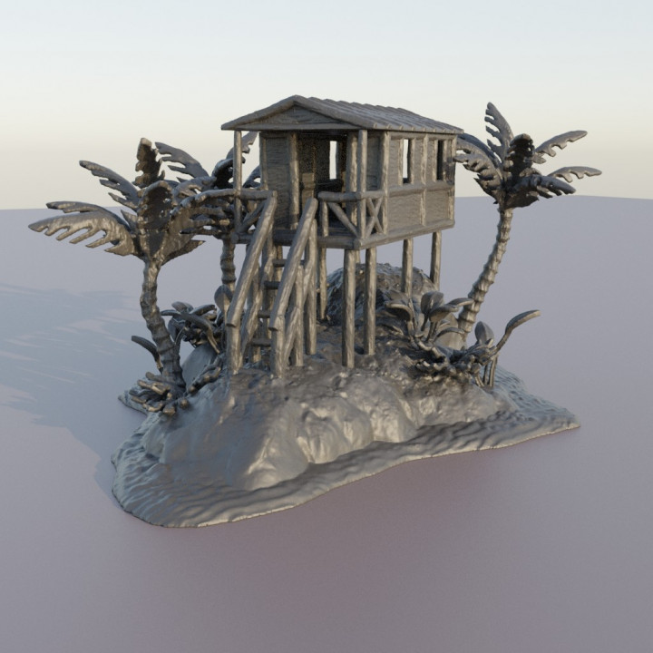 3D Printable Small Island Hut - Tabletop Terrain - 28 MM by MiniatureLand
