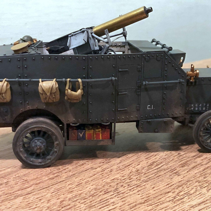 3D Printable Pierce-Arrow armoured car (WW1, British Empire) by Wargame3d