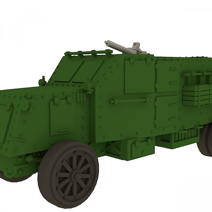 3D Printable Pierce-Arrow armoured car (WW1, British Empire) by Wargame3d