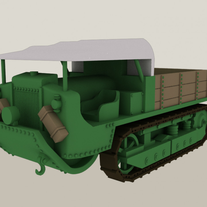 3D Printable Schneider CD Artillery Tractor (WW1, France) by Wargame3d