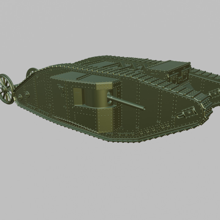 3D Printable TANK MARK I (WW1, British Empire, 1916) by Wargame3d