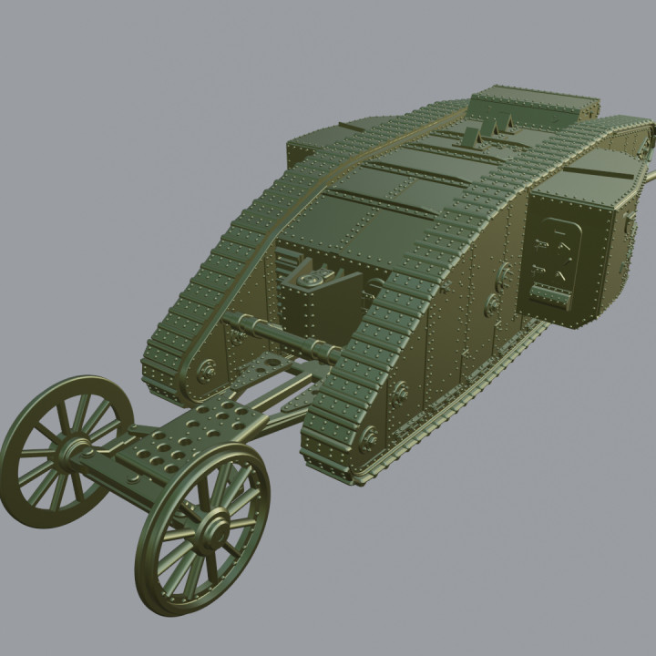3D Printable TANK MARK I (WW1, British Empire, 1916) by Wargame3d