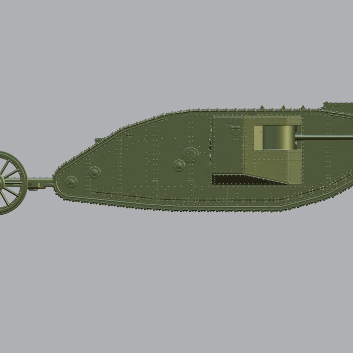 3D Printable TANK MARK I (WW1, British Empire, 1916) by Wargame3d