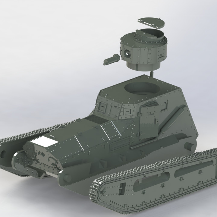 3D Printable Leichter Kampfwagen II (LKII) (WW1, Germany) by Wargame3d