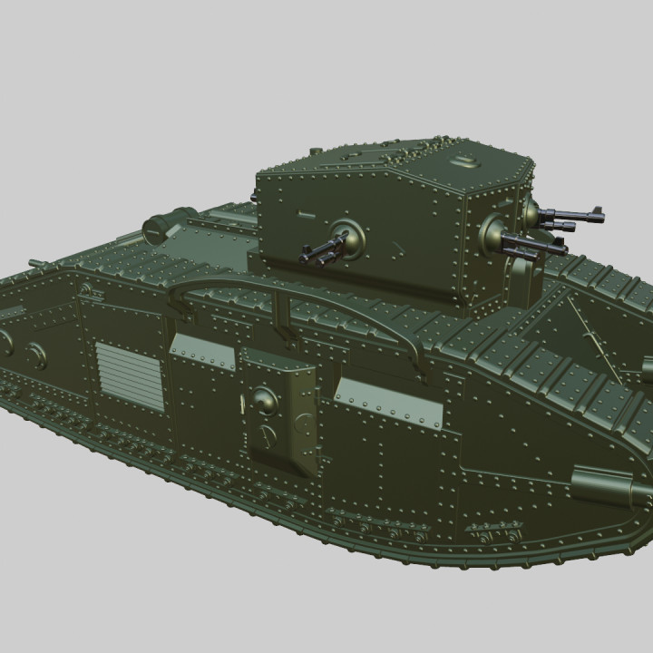 3D Printable Medium Mark B “Whippet” (WW1, British Empire) by Wargame3d