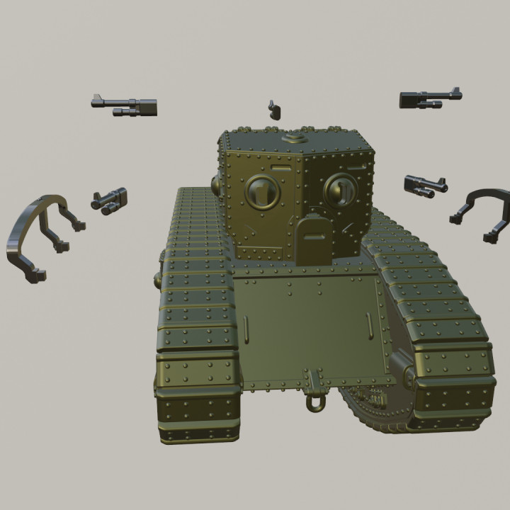 3D Printable Medium Mark B “Whippet” (WW1, British Empire) by Wargame3d
