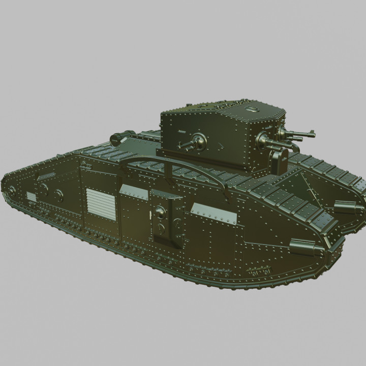 3D Printable Medium Mark B “Whippet” (WW1, British Empire) by Wargame3d