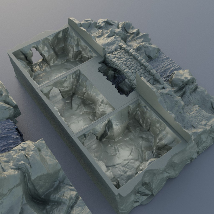 3D Printable Waterfall Bridge - Tabletop Terrain - 28 MM by MiniatureLand