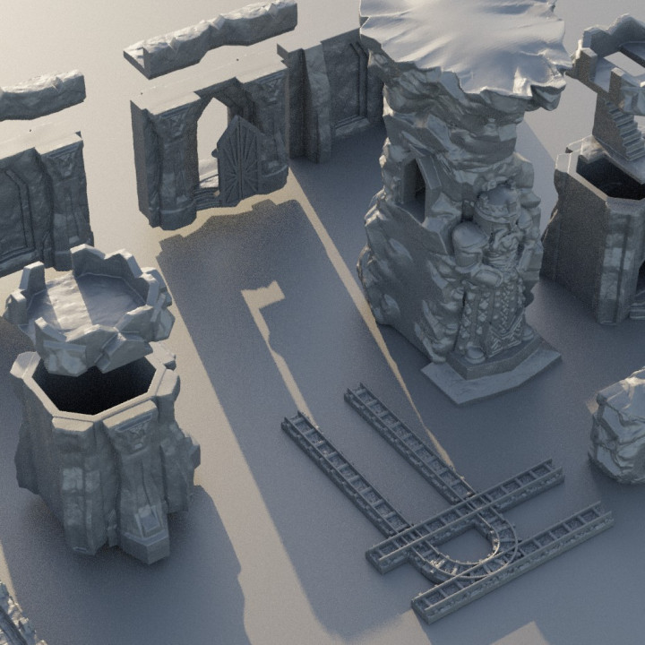 3D Printable Underground Dwarf Village - Tabletop Terrain - 28 MM by MiniatureLand