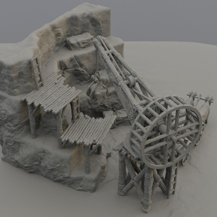 3D Printable Small Stone Quarry - Tabletop Terrain - 28 MM by MiniatureLand