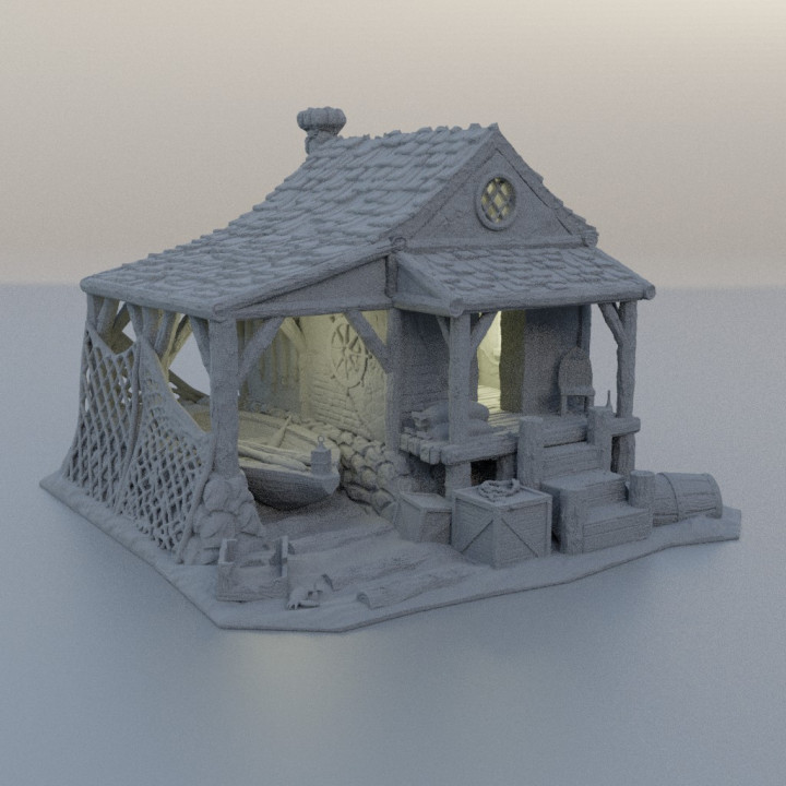 3D Printable Seaside Shack - Tabletop Terrain - 28 MM by MiniatureLand
