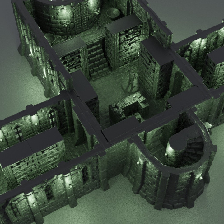 3D Printable Grand Library - Tabletop Terrain - 28 MM by MiniatureLand