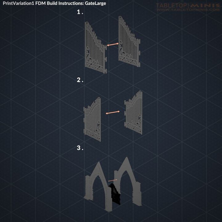 3D Printable Modular Cemetery Gates by TableTopMinis